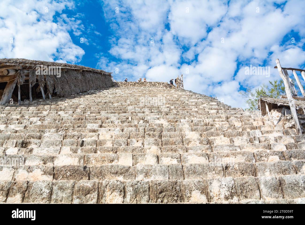 Ek Balam, Yucatan, Mexico, Staircase of acropolis pyramid at Ek Balam ...