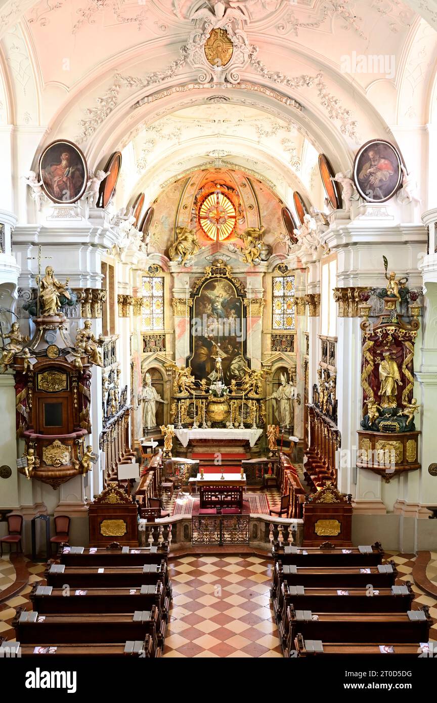 Dürnstein, Lower Austria, Austria. Interior view of the collegiate ...