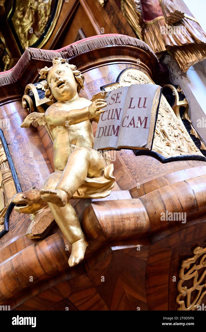 Dürnstein, Lower Austria, Austria. Interior view of the collegiate ...