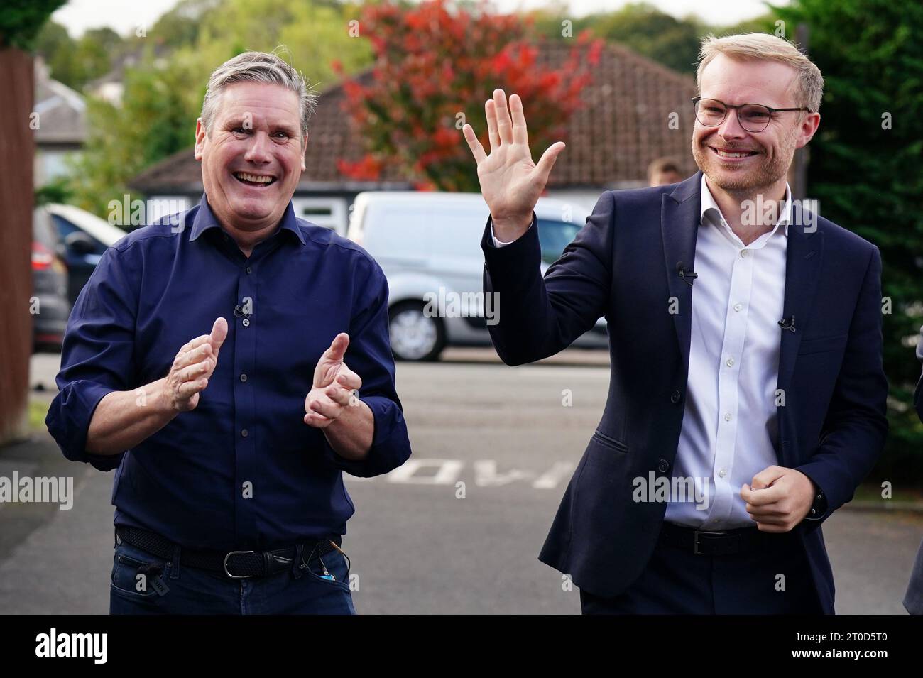 Labour leader Sir Keir Starmer (left) with new Labour MP for Rutherglen ...