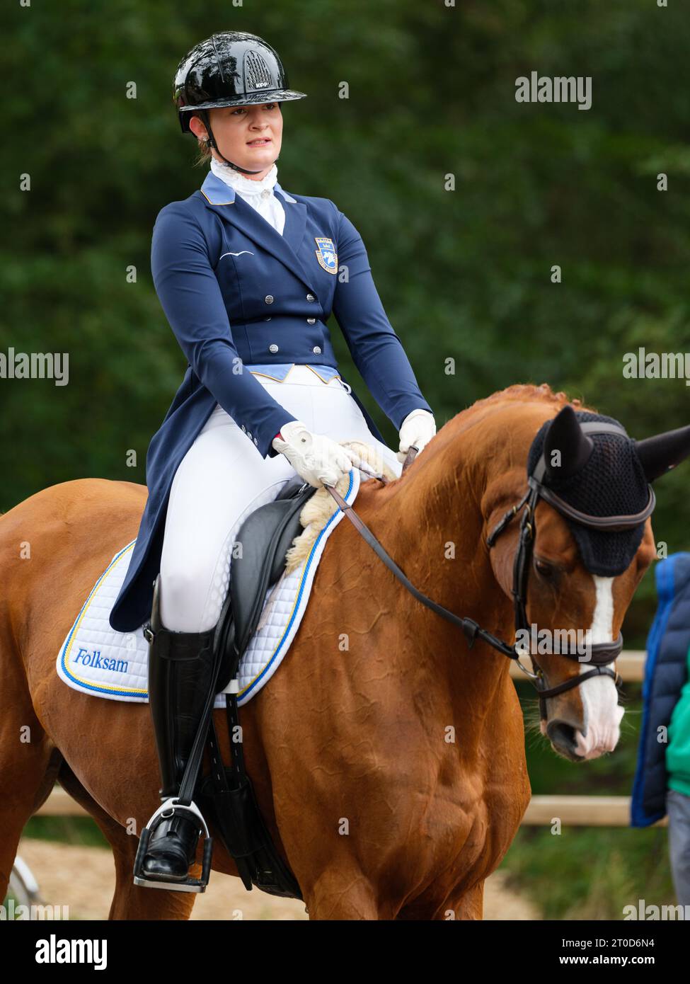 Amanda ANDERSSON of Sweden with Jersey during dressage at the Boekelo ...