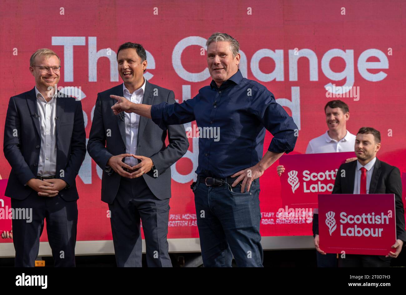 Labour leader Sir Keir Starmer with Scottish Labour leader Anas Sarwar ...