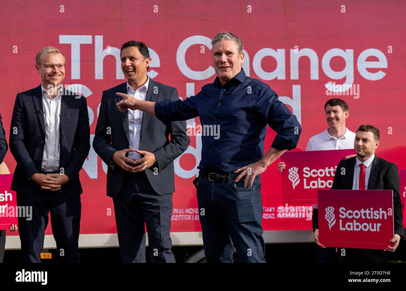 Labour leader Sir Keir Starmer with Scottish Labour leader Anas Sarwar ...
