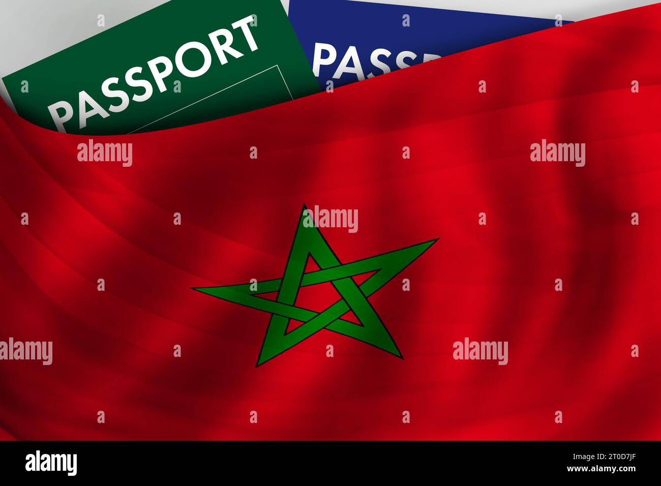 Morocco flag background and passport of Morocco. Citizenship, official ...