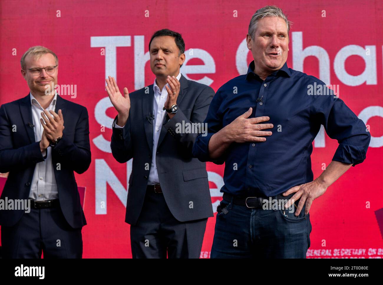 Labour leader Sir Keir Starmer with Scottish Labour leader Anas Sarwar ...