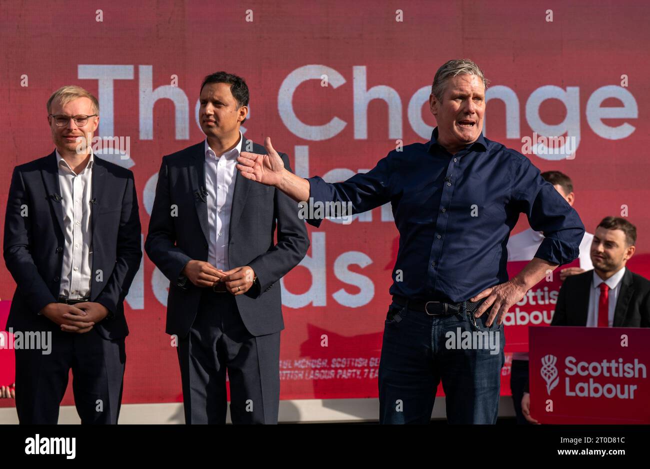 Labour leader Sir Keir Starmer with Scottish Labour leader Anas Sarwar ...