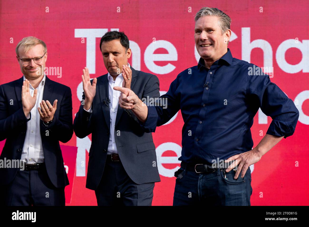 Labour leader Sir Keir Starmer with Scottish Labour leader Anas Sarwar ...