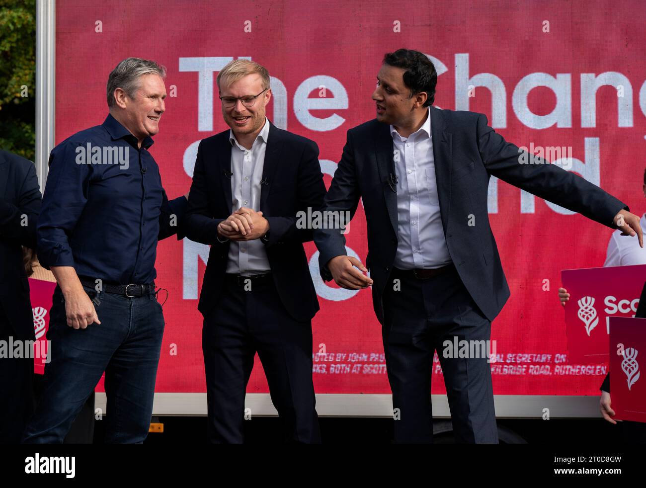 Labour leader Sir Keir Starmer with Scottish Labour leader Anas Sarwar ...