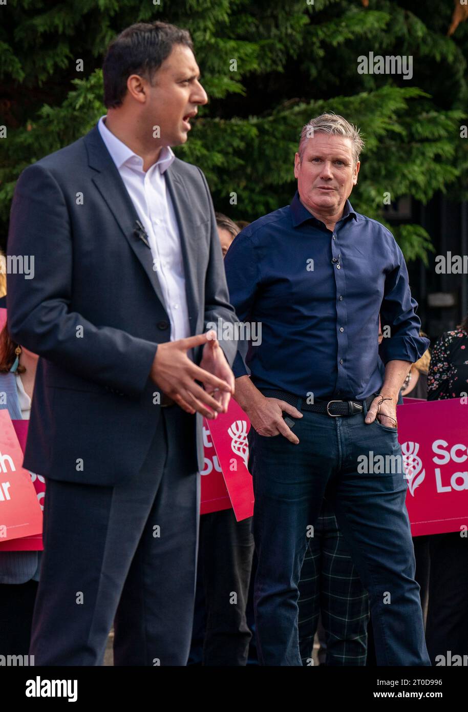 Scottish Labour leader Anas Sarwar and Labour leader Sir Keir Starmer ...