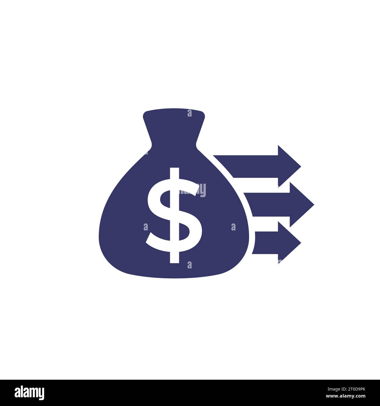 Lump sum payment icon with money bag on white Stock Vector Image & Art ...
