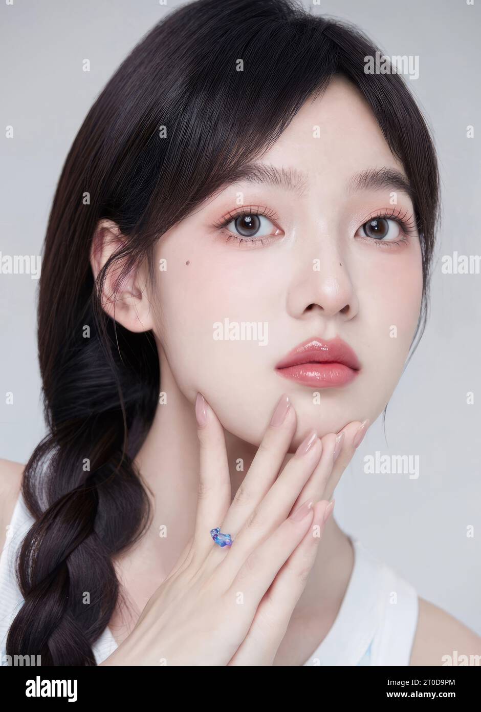 Asian women's faces are beautified with cosmetics, faces for ...