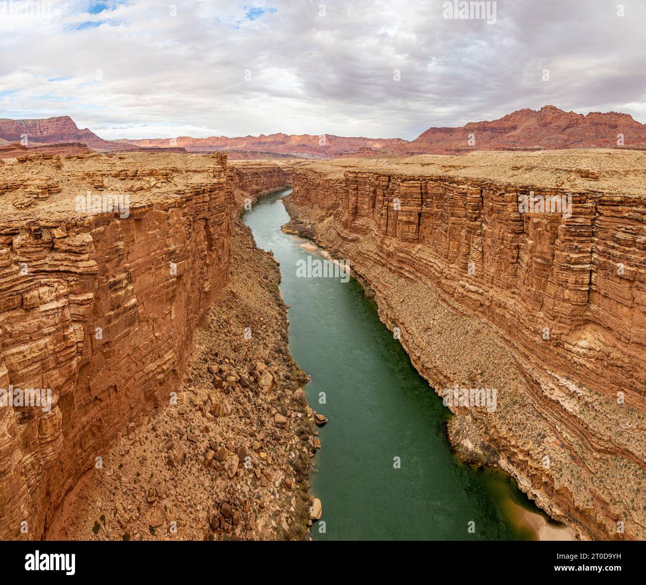 Panoramic view on green colored colorado river from Navajo bridge Stock ...