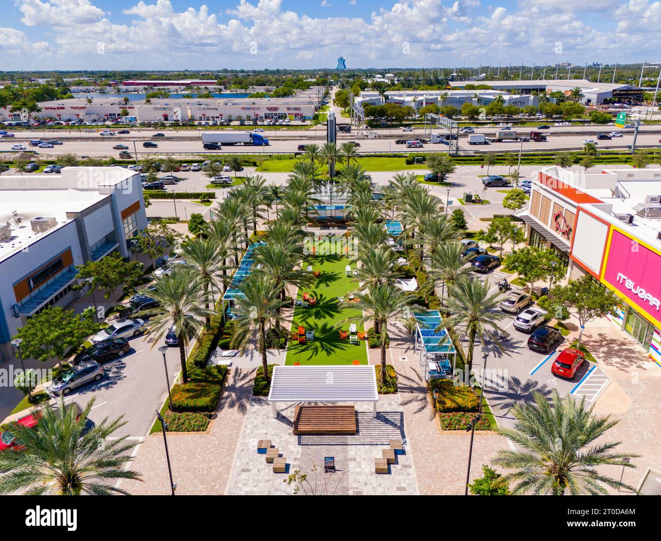 Dania Beach, FL, USA - October 4, 2023: Aerial photo Dania Pointe ...