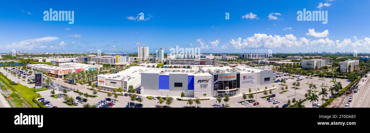 Dania Beach, FL, USA - October 4, 2023: Aerial panorama Dania Pointe ...