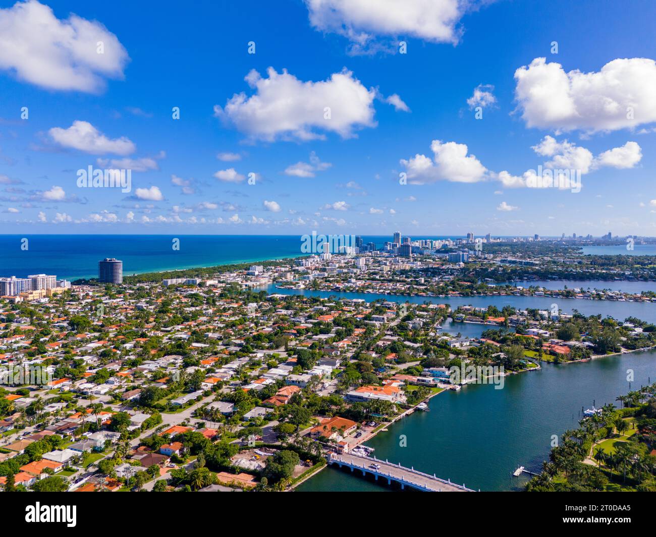 Miami Beach neighborhoods Bay Harbor Surfside Stock Photo - Alamy