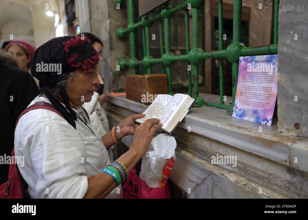 Religious Jewish women pray at the Israeli side of Cenotaph of Abraham ...