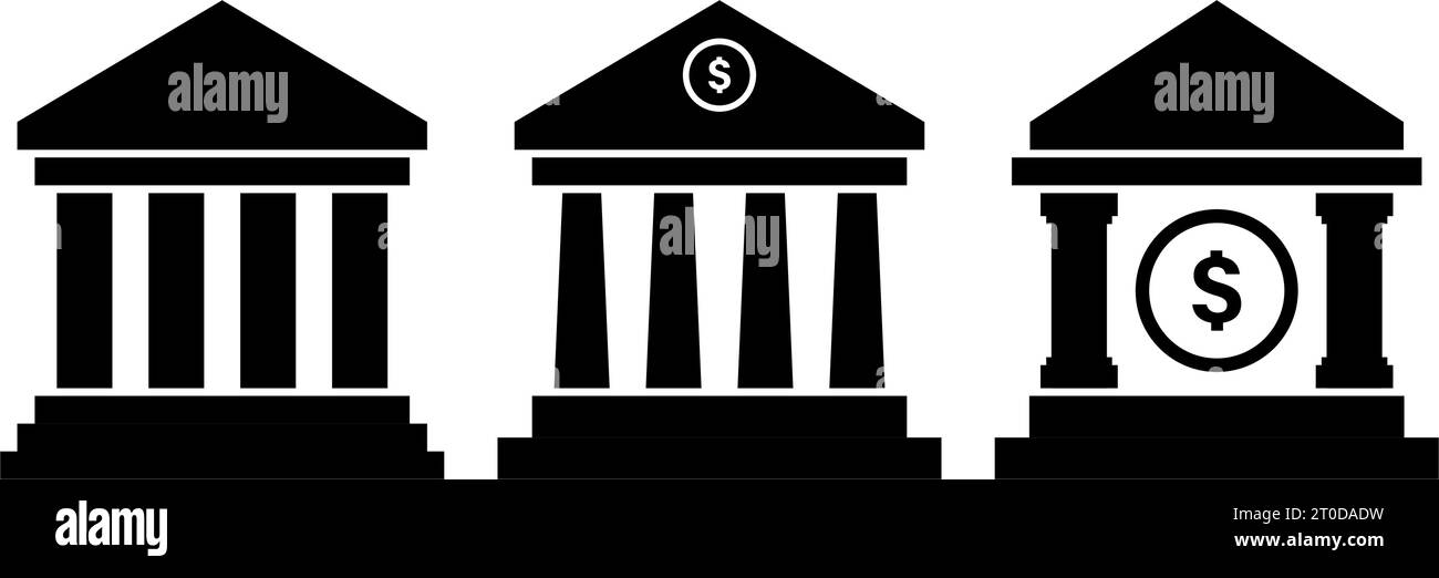 Bank icon symbol set simple design Stock Vector Image & Art - Alamy