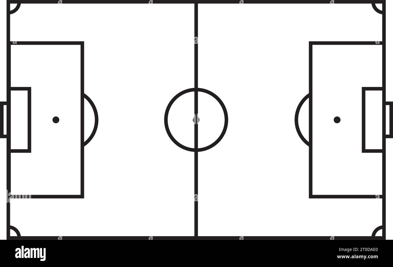 Football soccer field line contour background icon Stock Vector Image ...