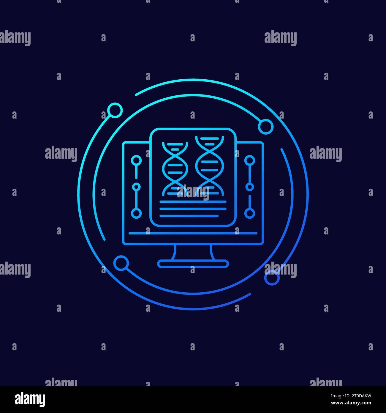 Bioinformatics Icon With Dna Linear Design Stock Vector Image And Art Alamy