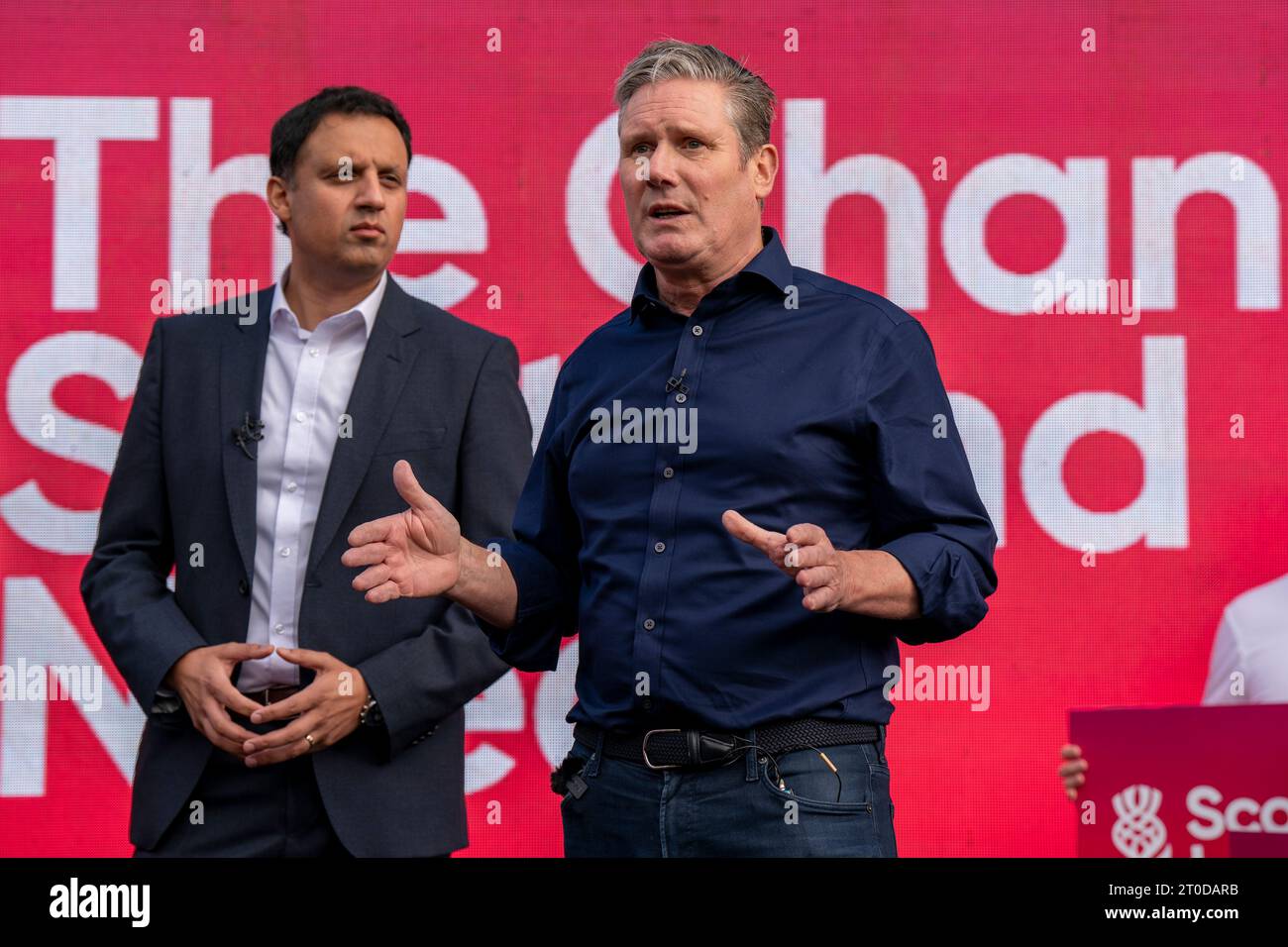 Labour leader Sir Keir Starmer with Scottish Labour leader Anas Sarwar ...