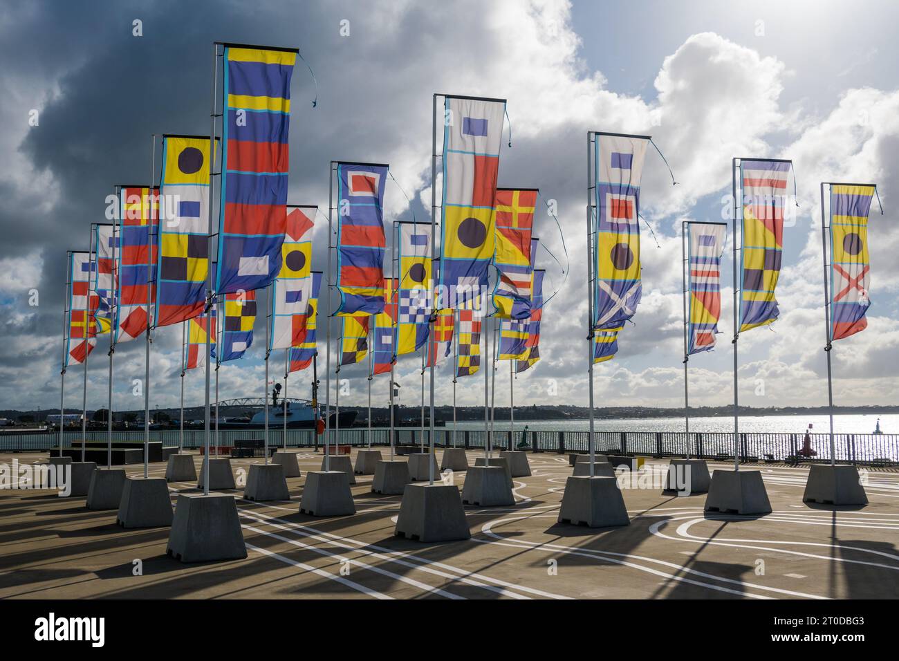 Naval Seafaring Signal Flags at the harbor in Auckland, New Zealand ...
