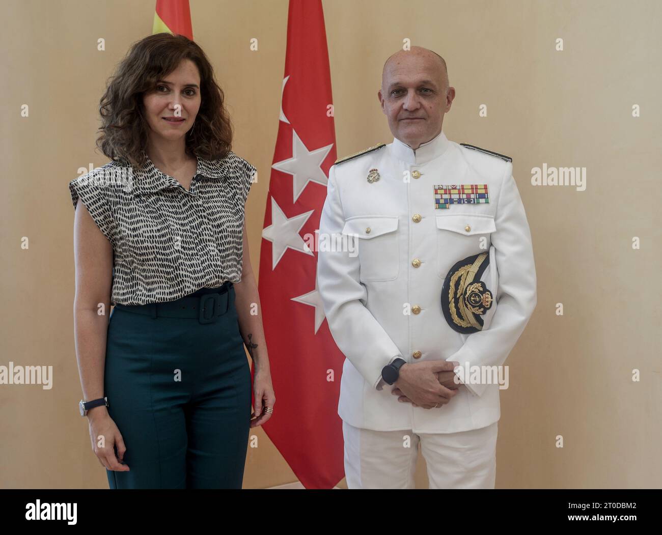 The president of the Community of Madrid, Isabel Díaz Ayuso, during a ...
