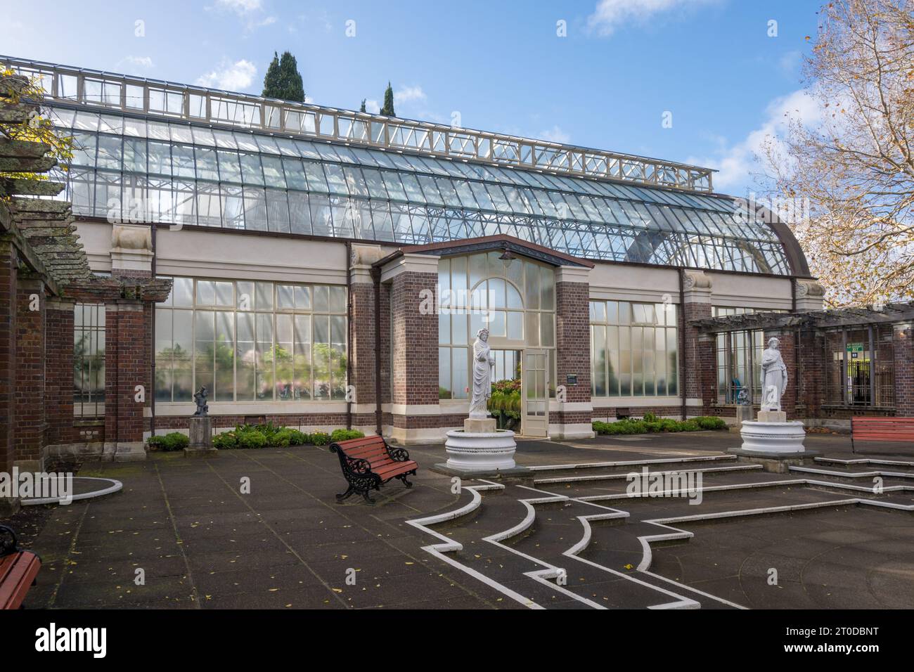 Beautiful day at Auckland Domain Wintergardens, New Zealand Stock Photo ...