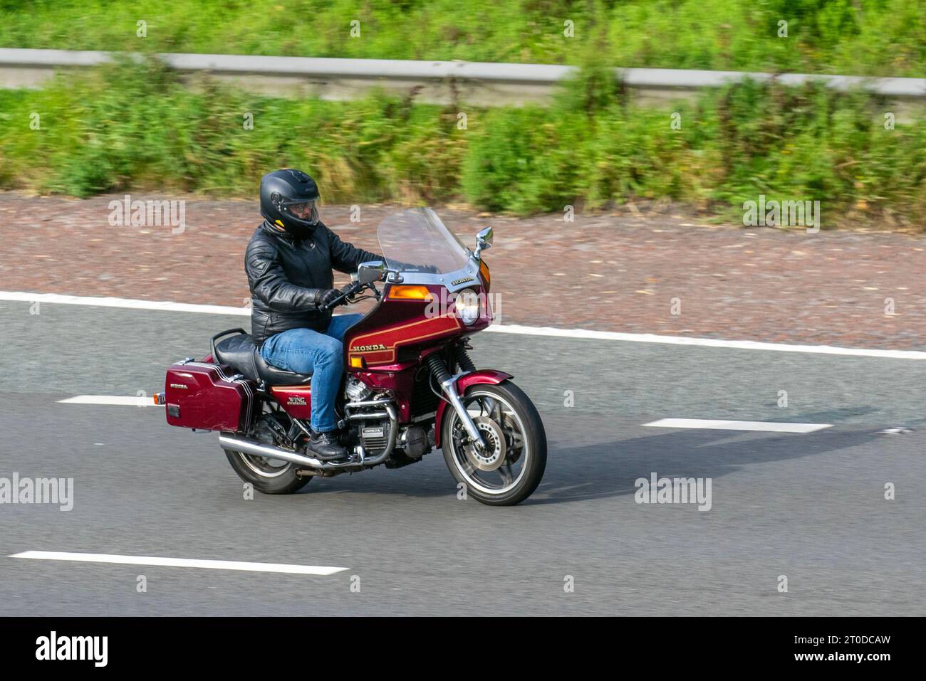 1985 80s eighties Red Honda Wing Interstate GL650i Motorcycle, midsize touring bike, a cafe ...