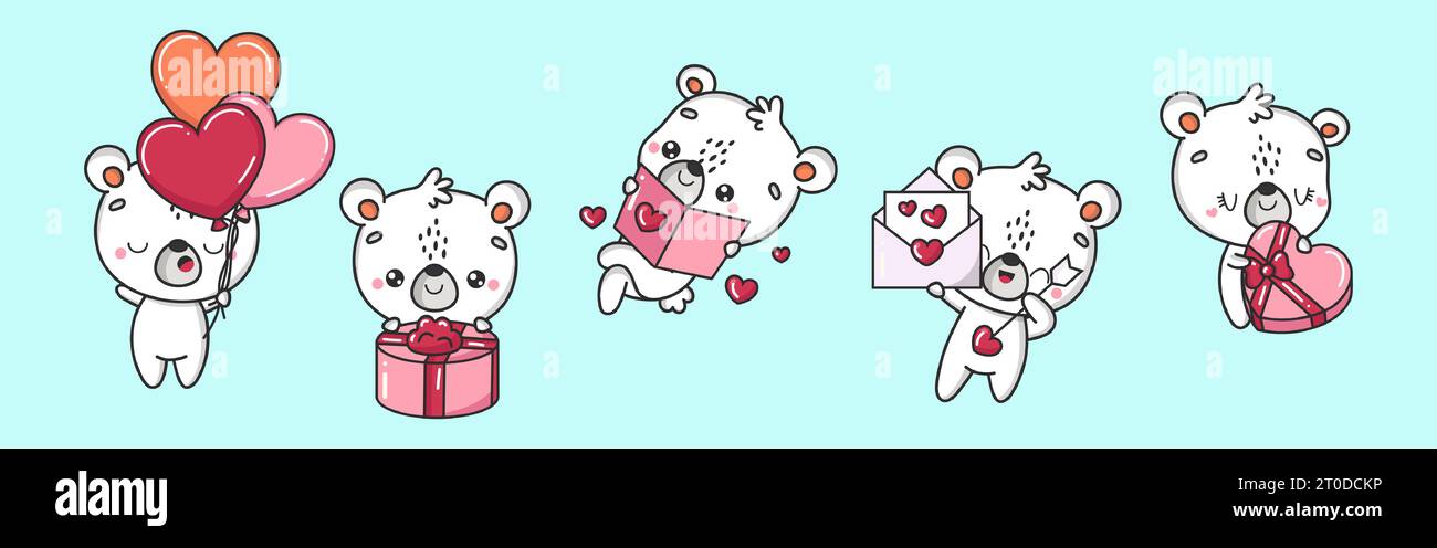 Collection of Vector Polar Bear Art. Set of Isolated Bear Clipart ...