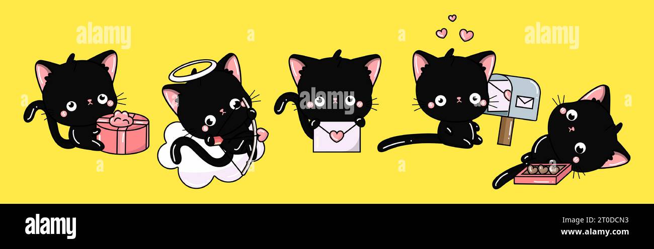 Collection of Vector Cat Art. Set of Isolated Kitten Clipart ...