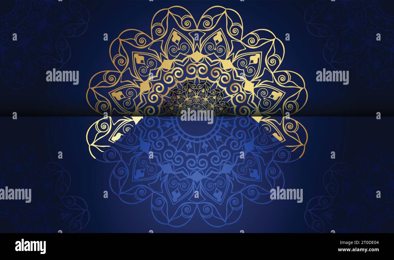 flat new gradient blue color mandala creative background design premium vector template Stock ...