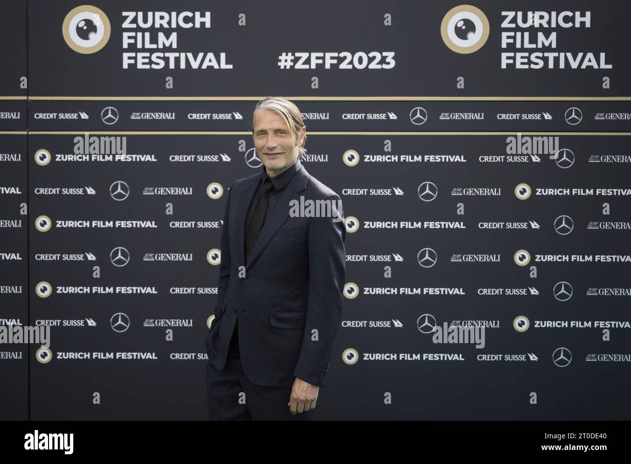 Danish actor Mads Mikkelsen poses on the Green Carpet before the ...