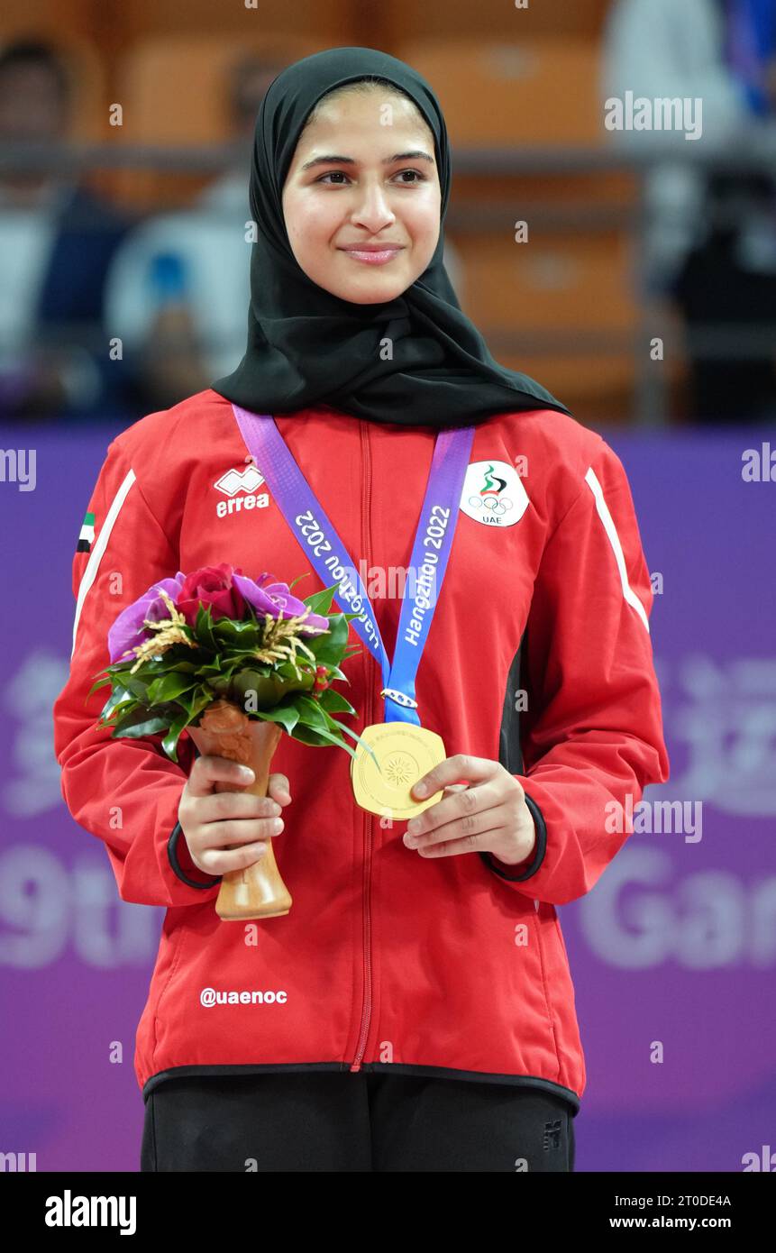 Hangzhou, China's Zhejiang Province. 6th Oct, 2023. Gold medalist ...