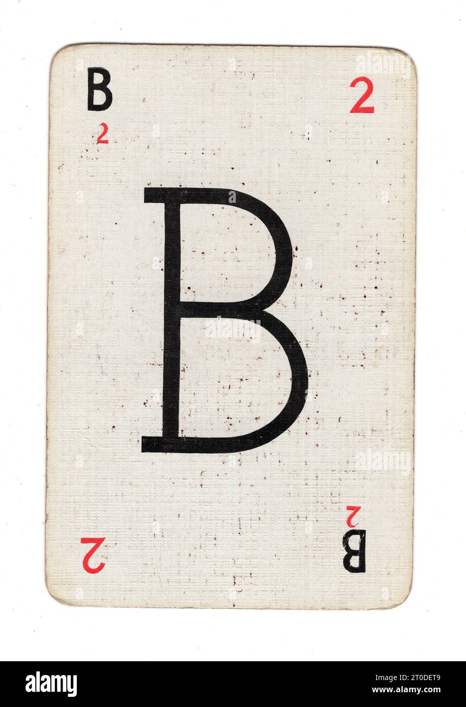 A vintage Lexicon playing card featuring the letter B on a white ...