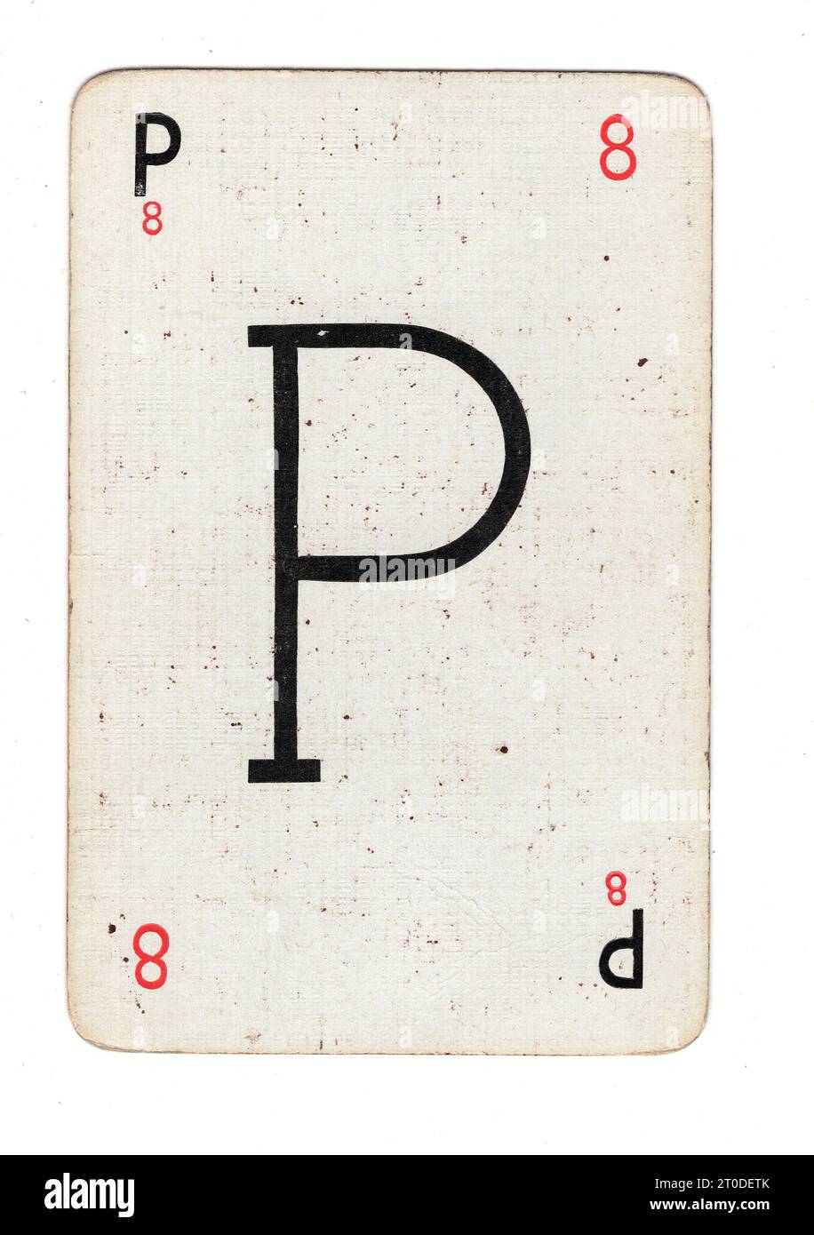 A vintage Lexicon playing card featuring the letter P on a white ...