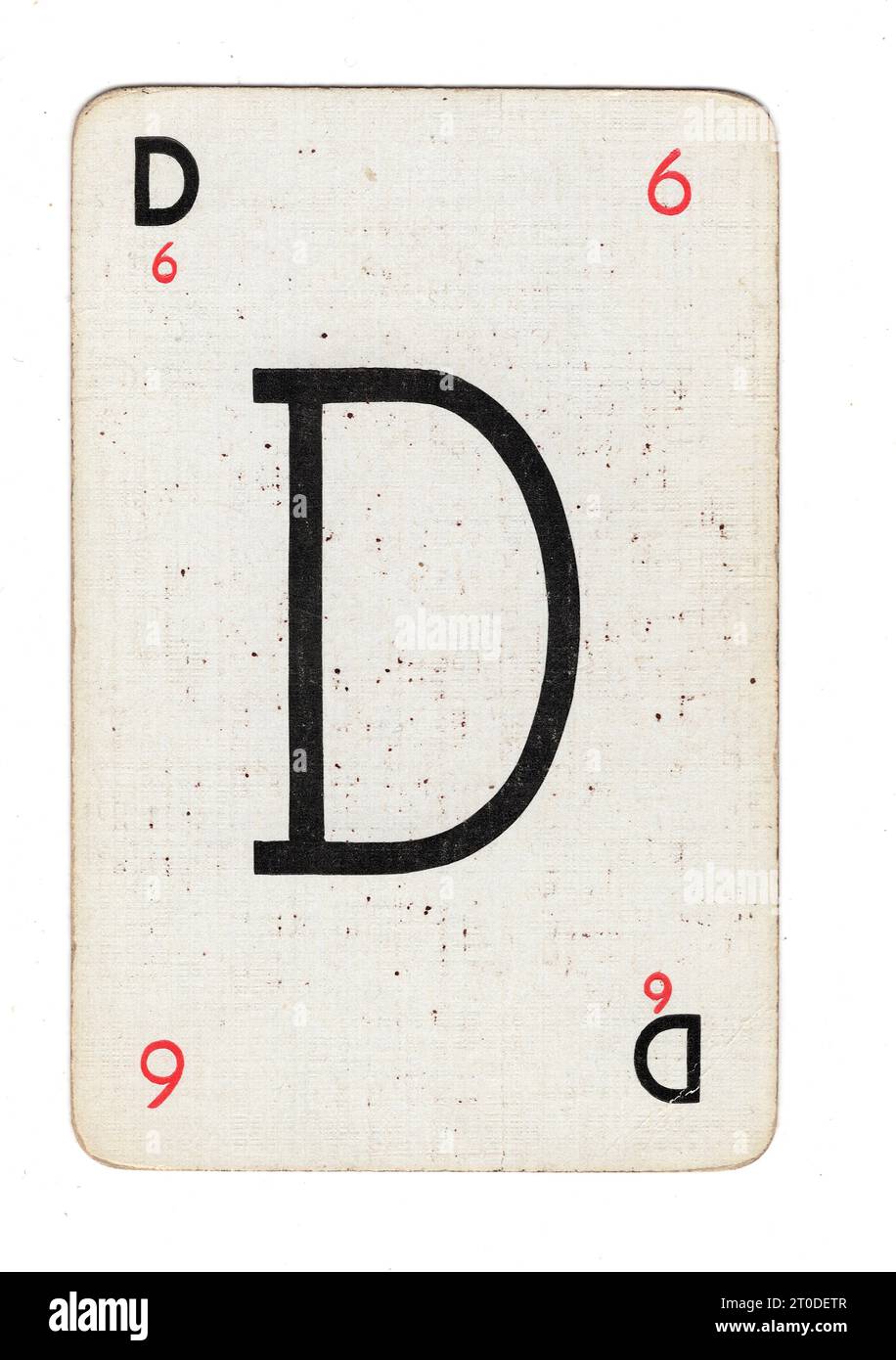 A vintage Lexicon playing card featuring the letter D on a white ...