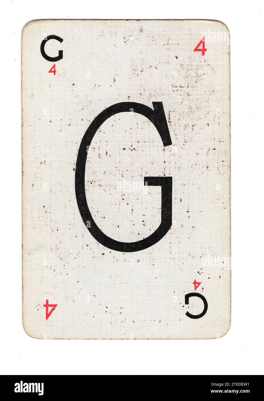 A vintage Lexicon playing card featuring the letter G on a white ...