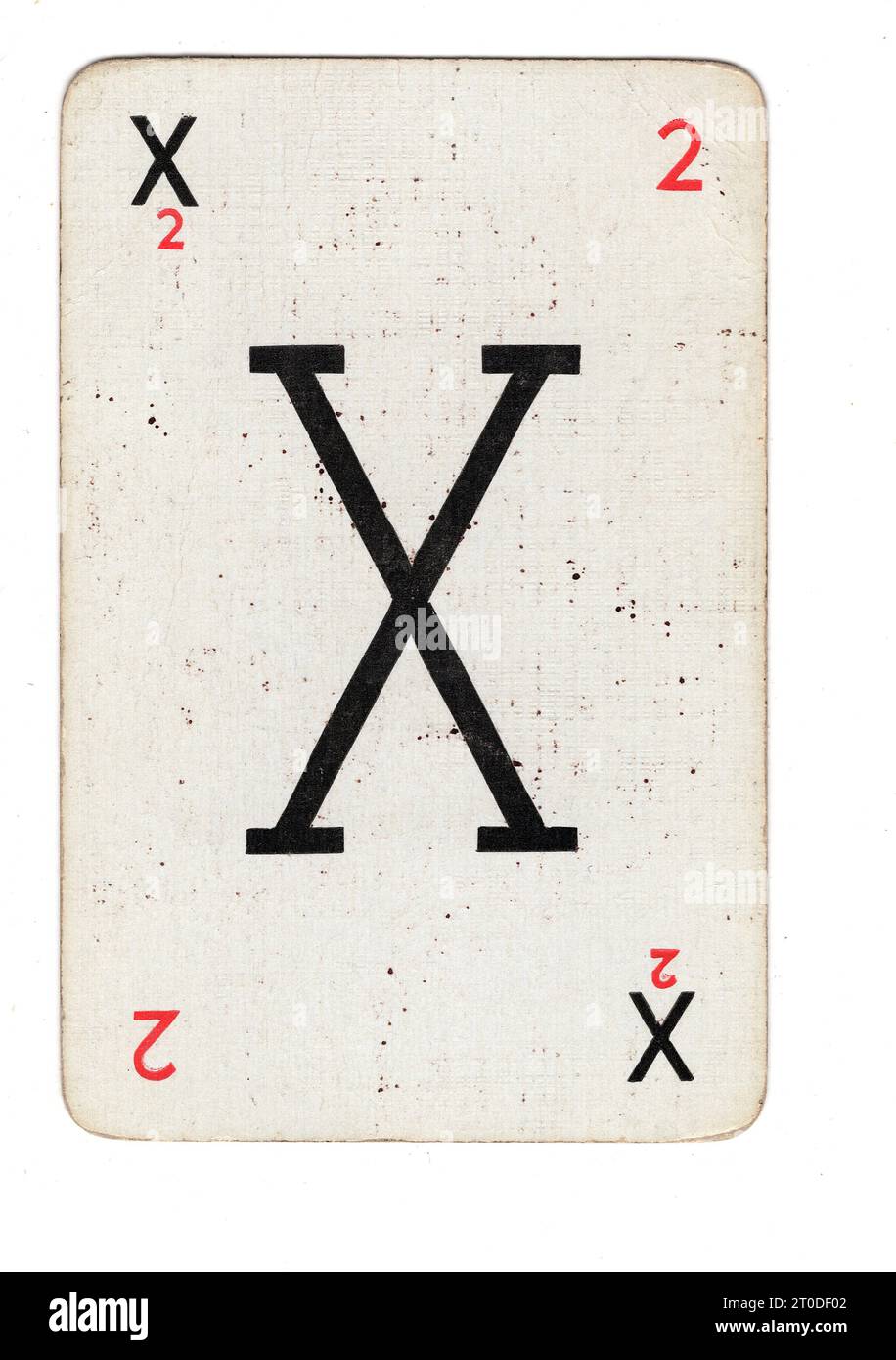 A vintage Lexicon playing card featuring the letter X on a white ...