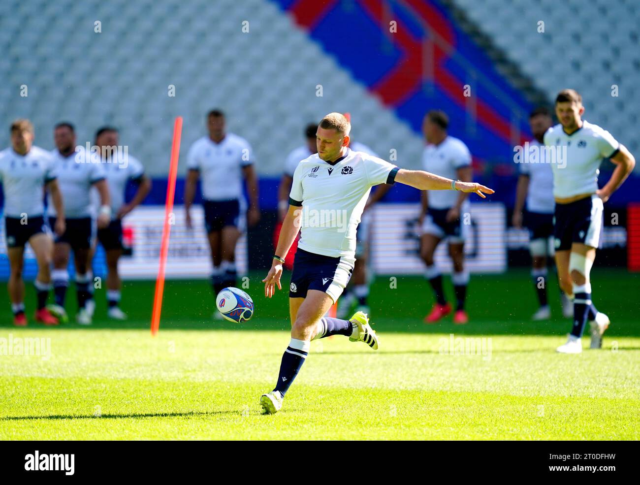 Scotland's Finn Russell during the team run at the Stade de France in ...