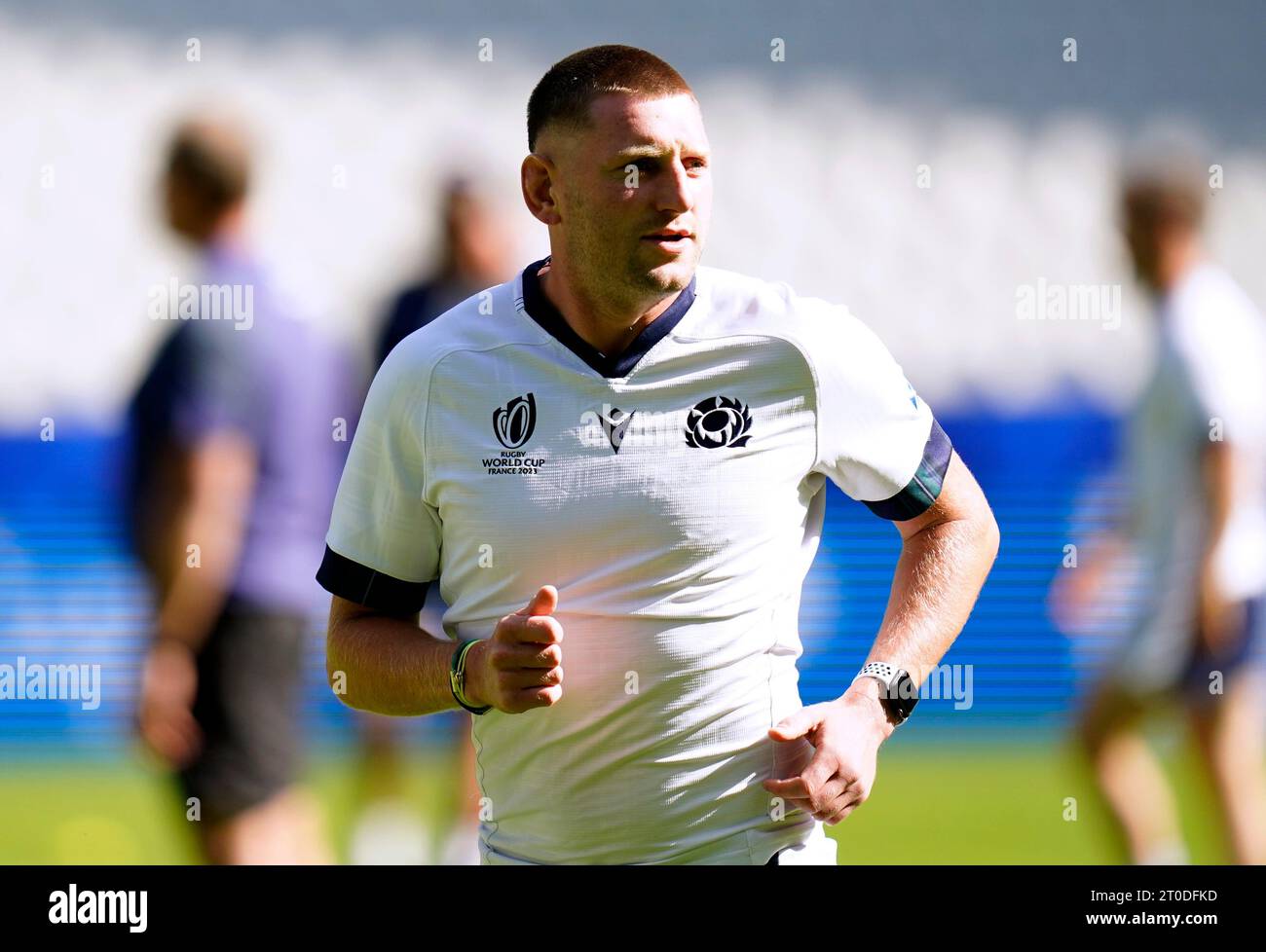 Scotland's Finn Russell during the team run at the Stade de France in ...