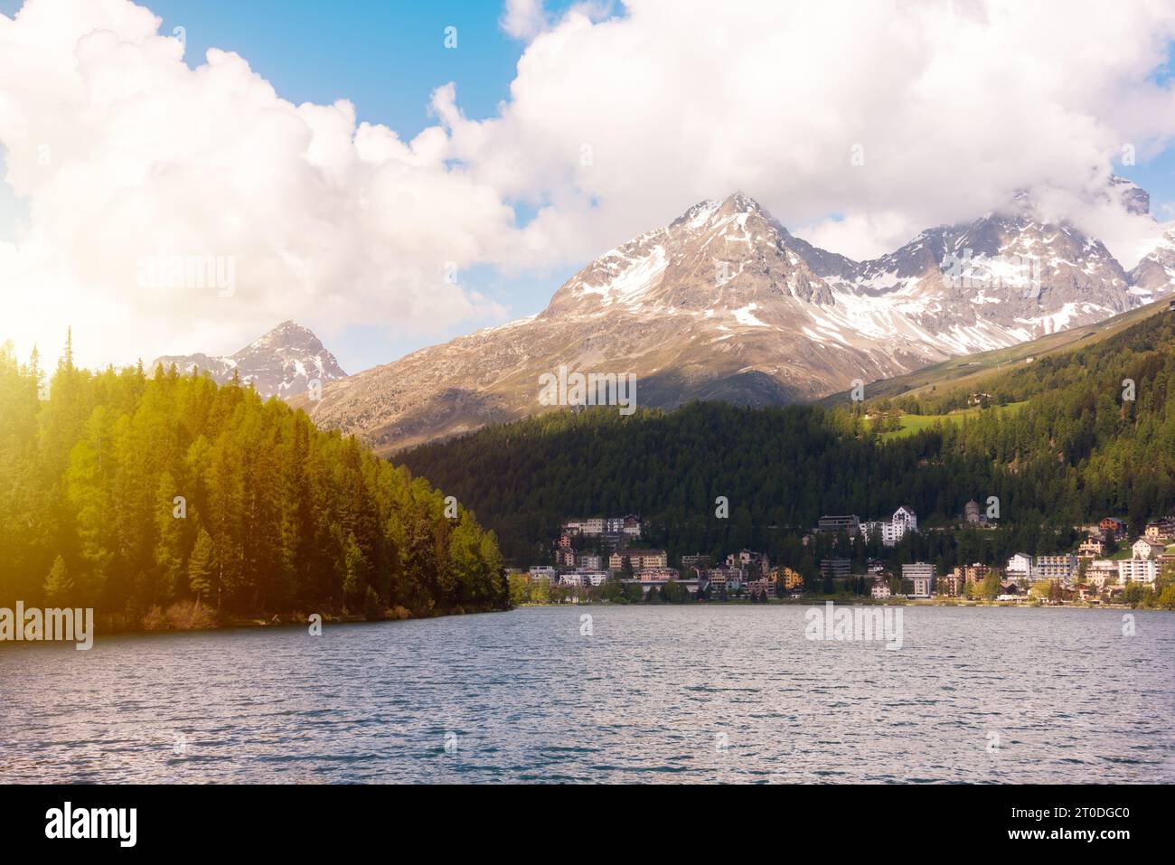 Saint Moritz lake, Switzerland in summer Stock Photo - Alamy