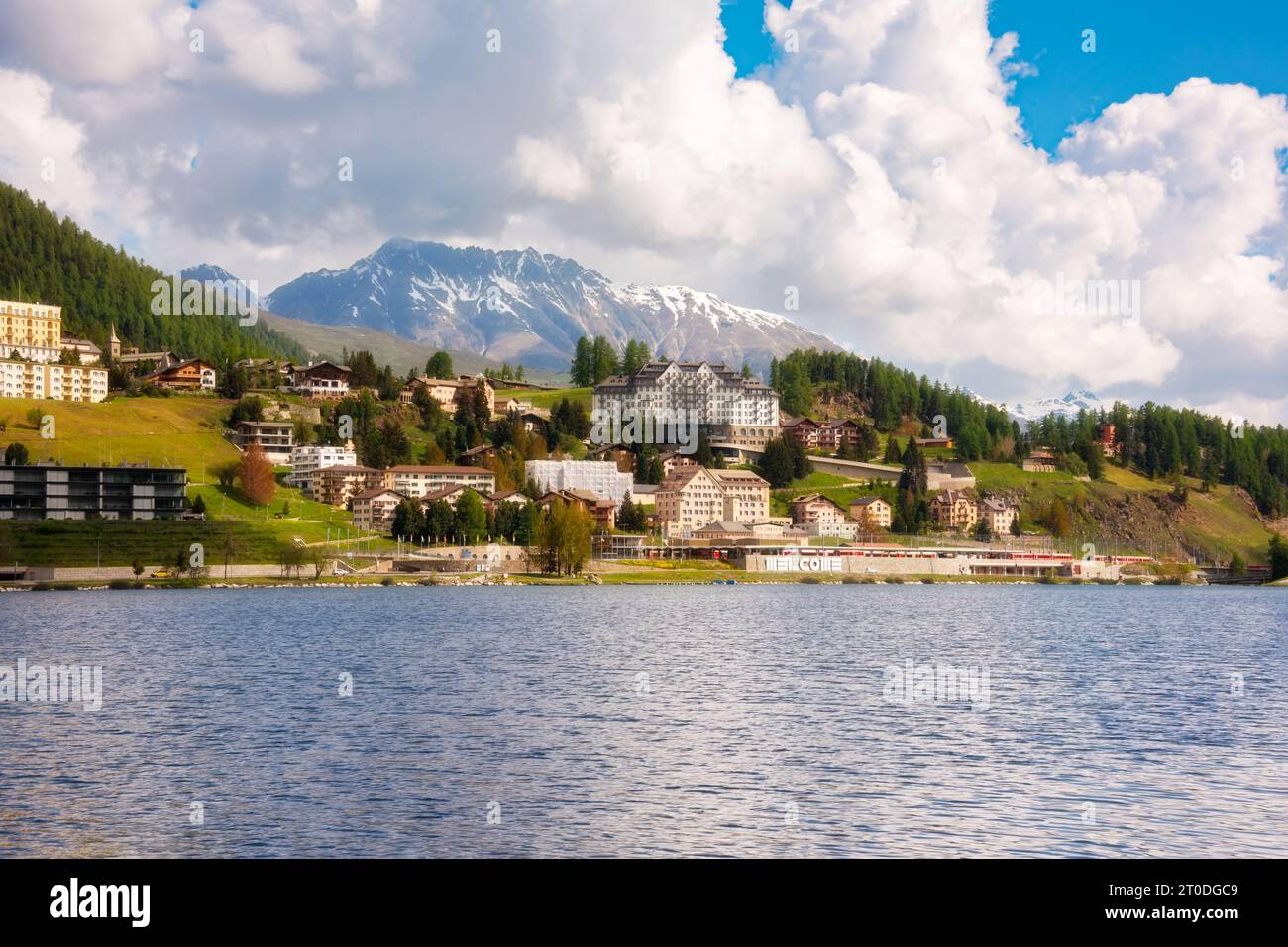 Saint Moritz lake, Switzerland in summer Stock Photo - Alamy