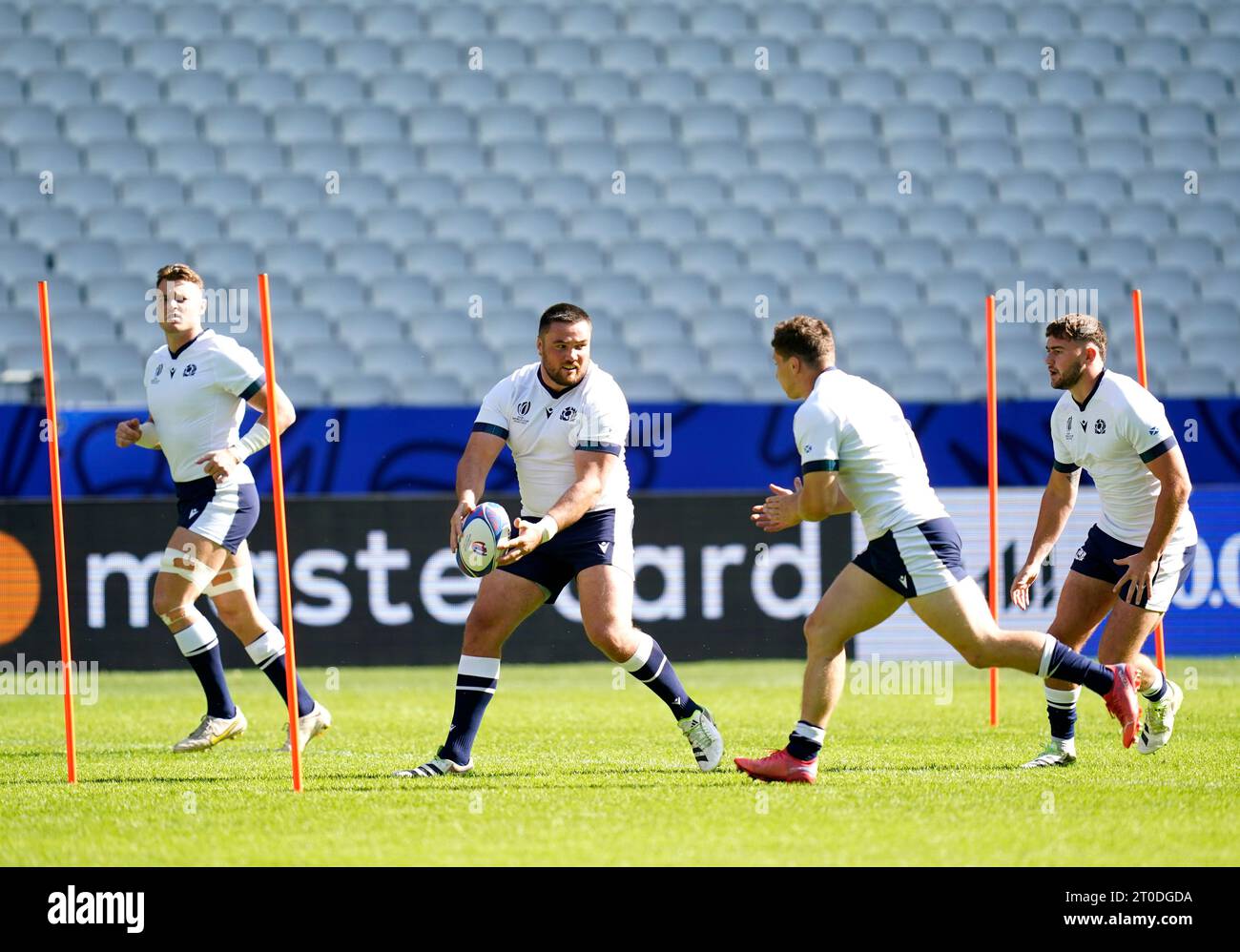 Scotland's Zander Fagerson (centre left) during the team run at the ...