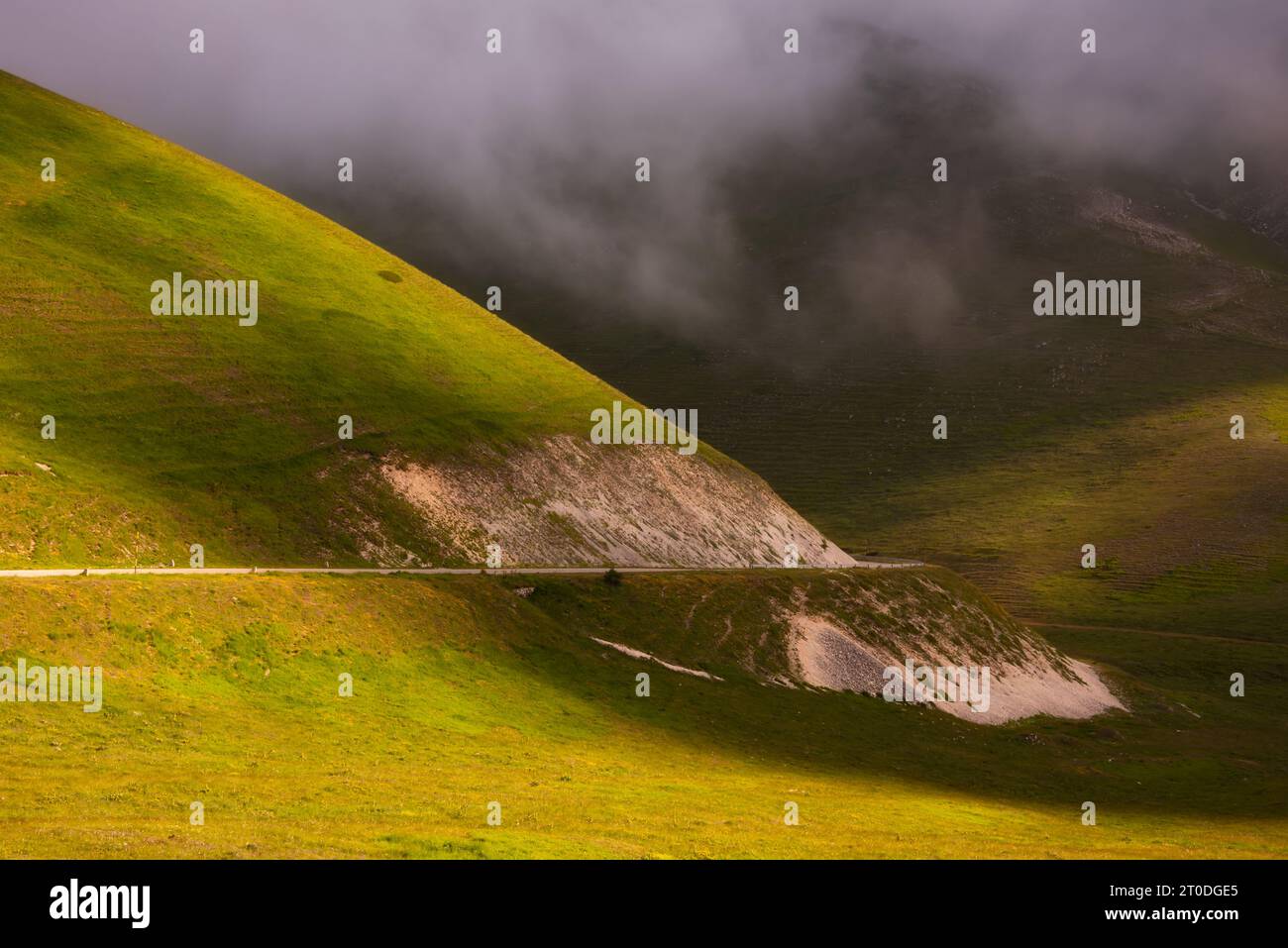 Green hills with in beautiful warm light Stock Photo - Alamy