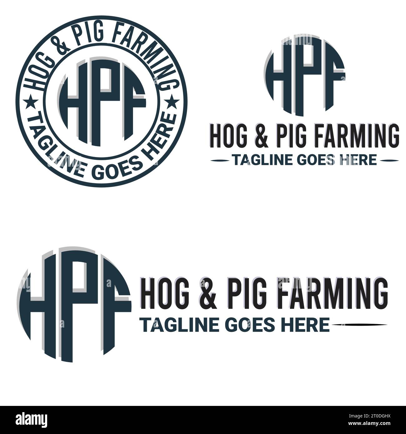 Monogram, Minimalist, And Letterhead Hog And Pig Farming Logo Design ...