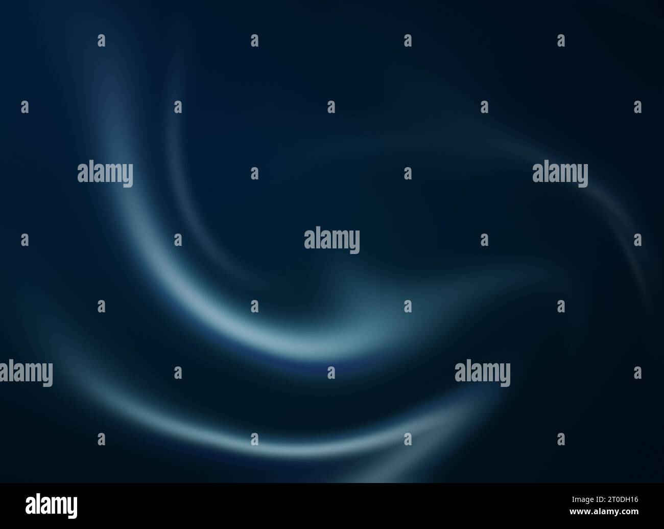 Abstract flowing, liquid, wavy, curved and glowing blue shapes on dark ...