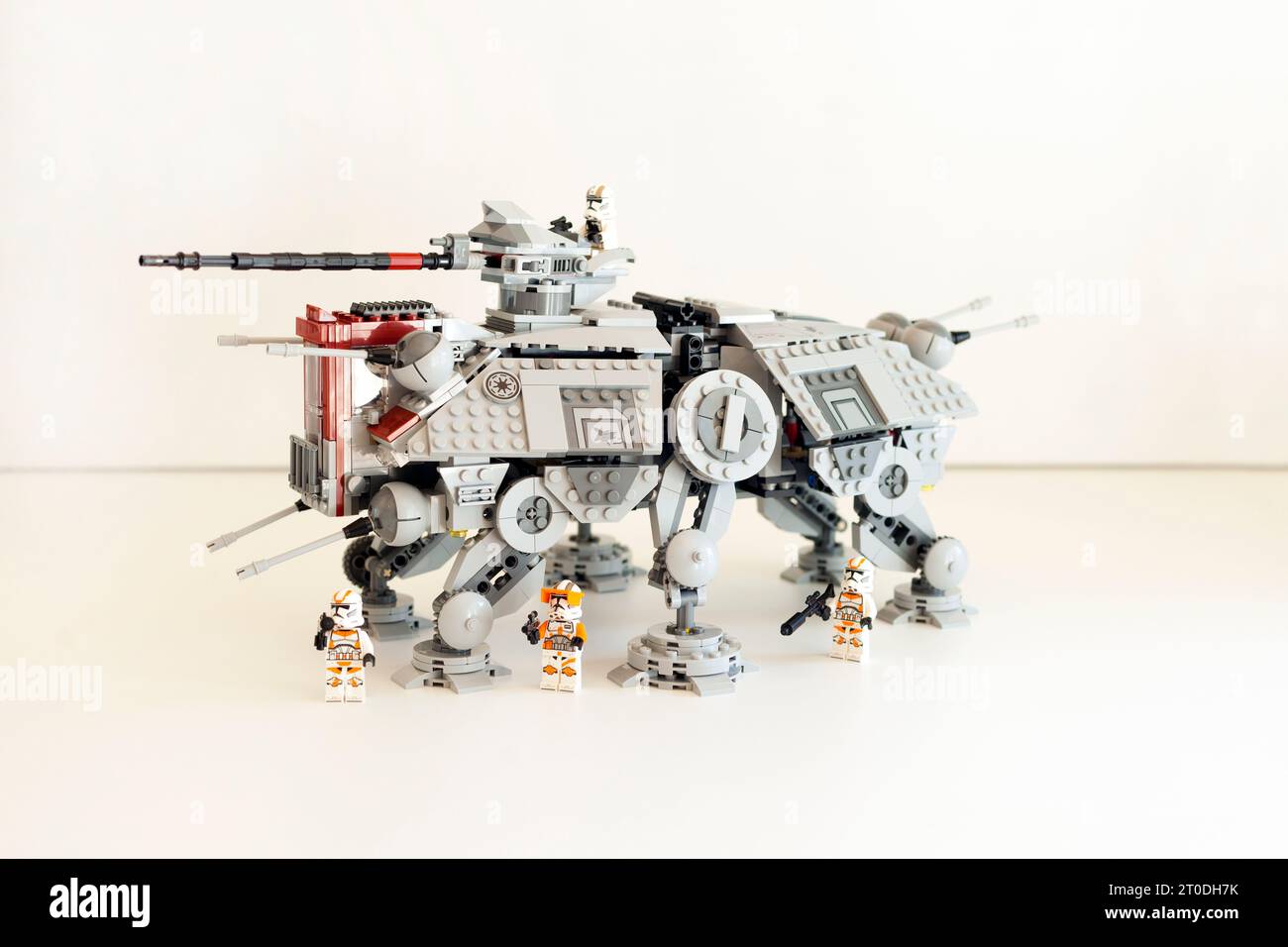 Tallinn, Estonia - June 26 2023: Lego Star Wars AT-TE walker with clone ...