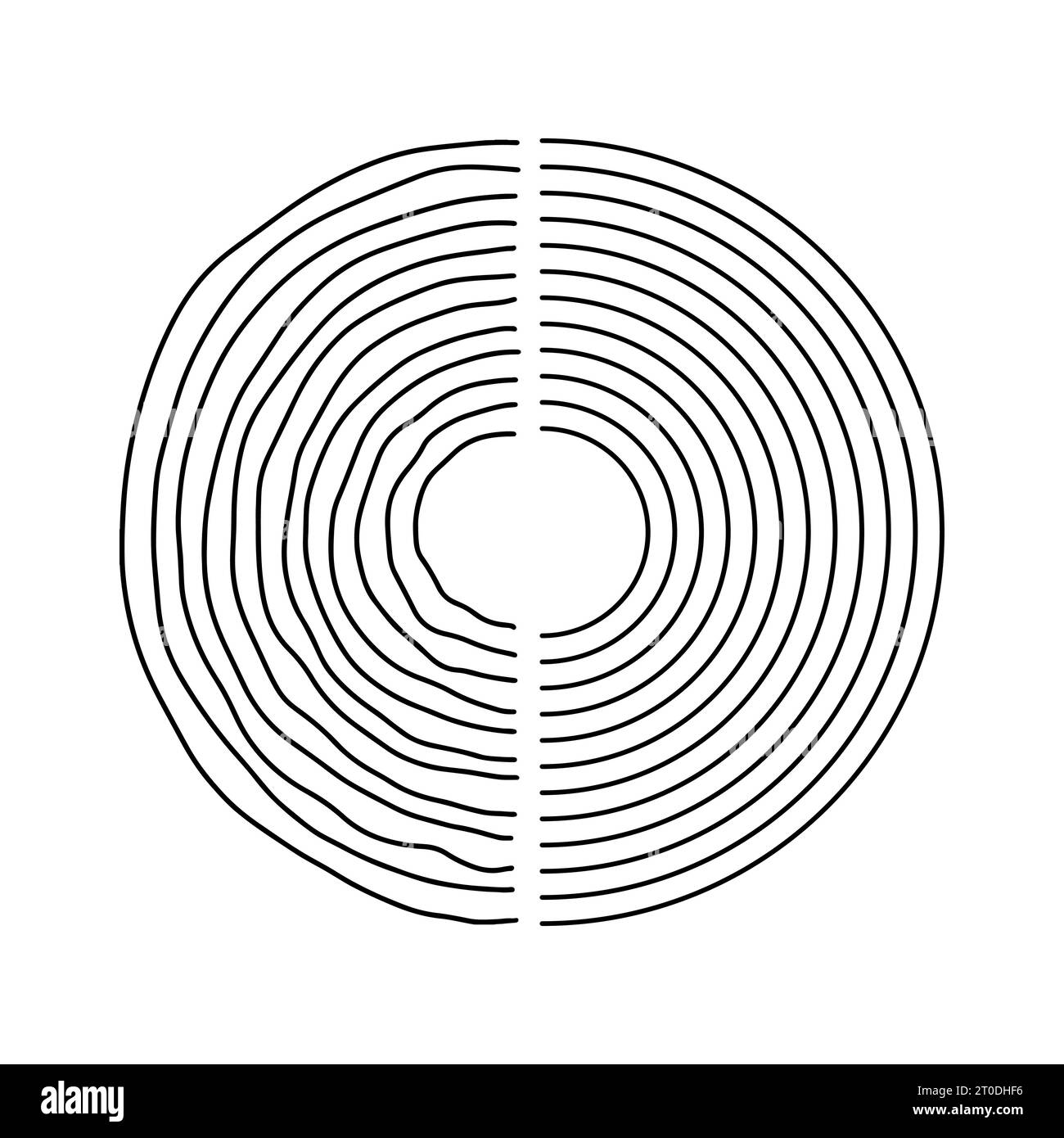 Round aesthetic hand drawn Contemporary printable pattern with abstract ...