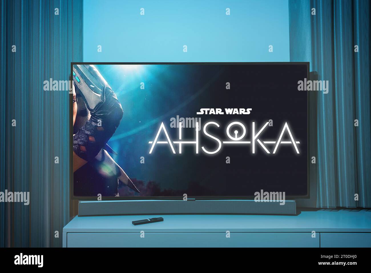 Ahsoka TV Series on Television screen. Star wars TV show Stock Photo ...