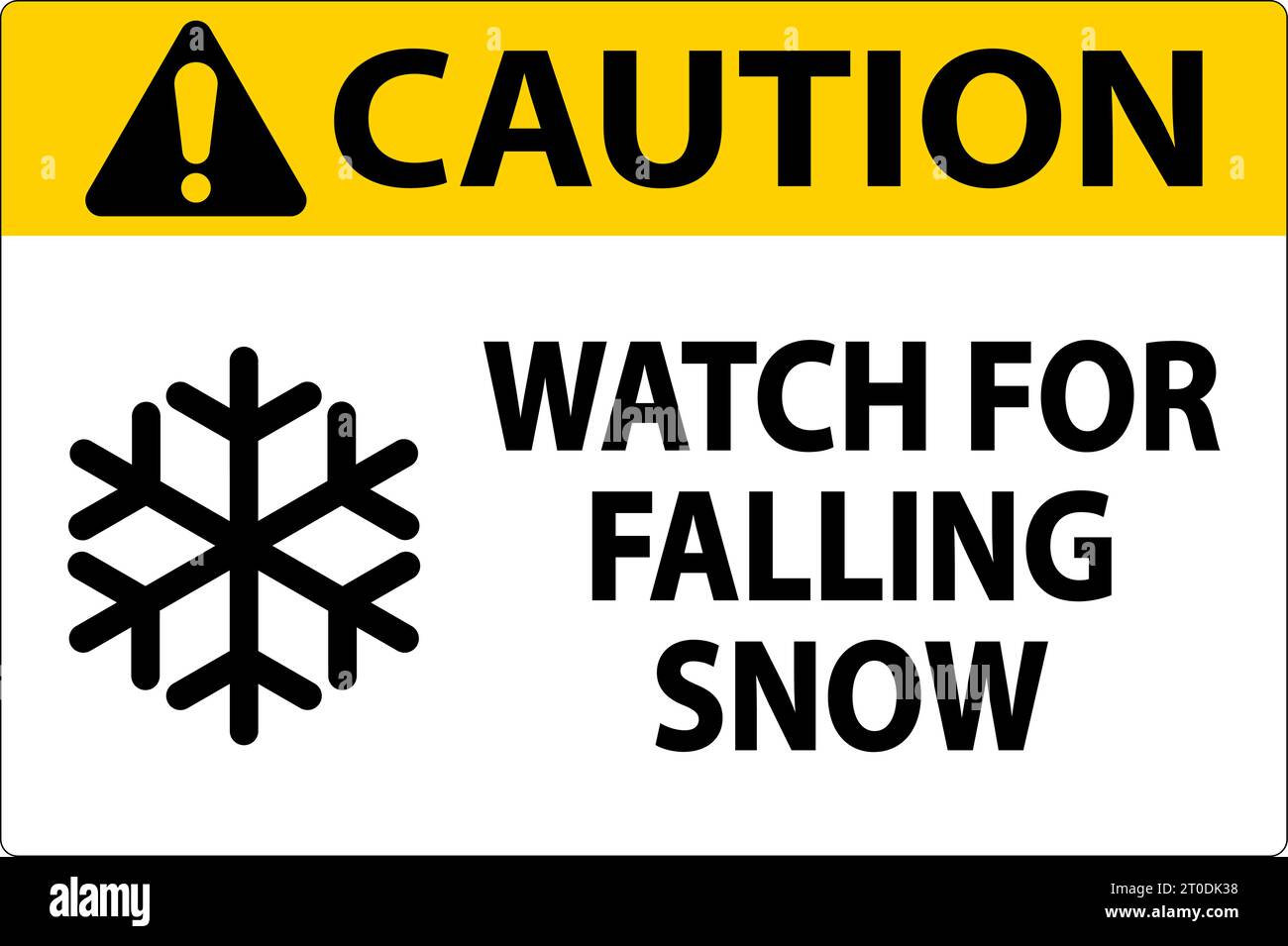 Caution Sign Watch For Falling Snow Stock Vector Image & Art - Alamy
